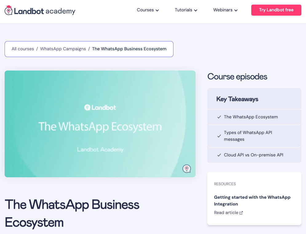 Check our all Landbot's Academy courses | Landbot Academy